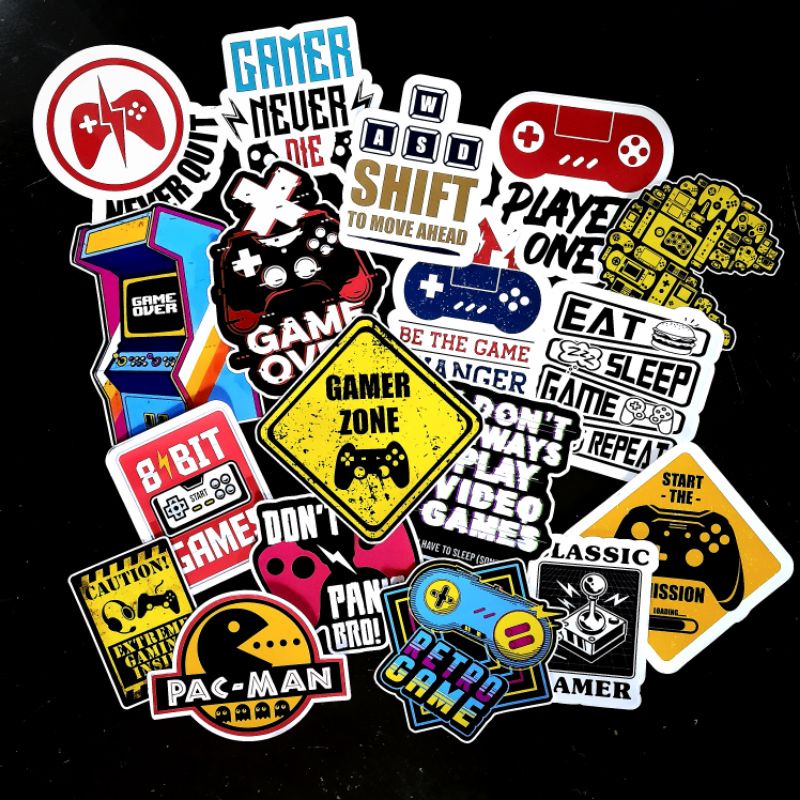 18 pcs Gaming Inspired Decals Retro Pacman Stickers Waterproof ...