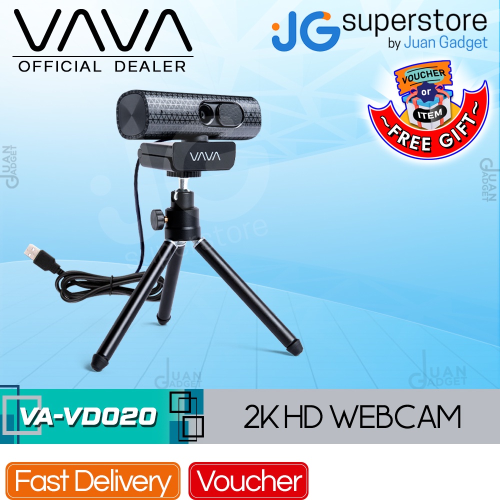 VAVA 2K HD Webcam with 360-Rotation Low-Light Correction Autofocus 2 Mics VA-VD020 | JG ...