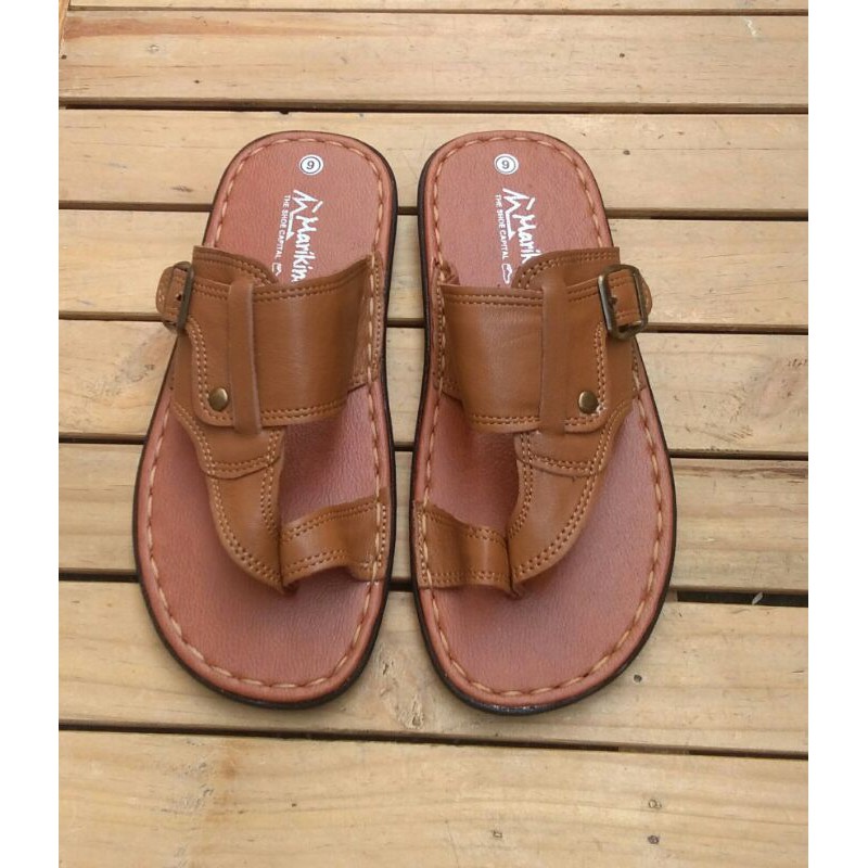 PURE LEATHER SLIPPER FOR MEN WITH CLAASIC DESIGN 1 FINGER | Shopee ...