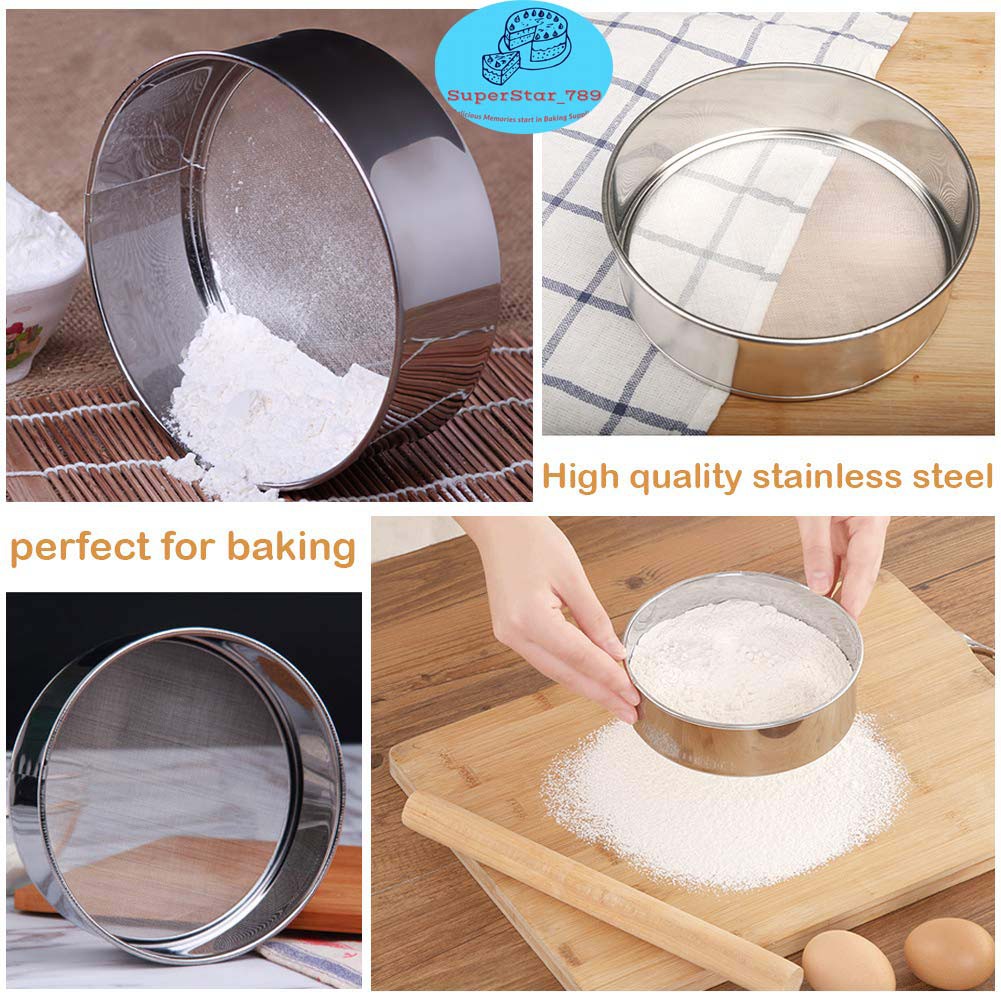 3 Pcs Stainless Steel Fine Mesh Oil Strainer Flour Colander Sifter ...