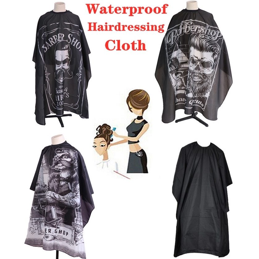 BETTER Haircut Hairdressing Barber Cloth Skull Pattern Apron Polyester ...