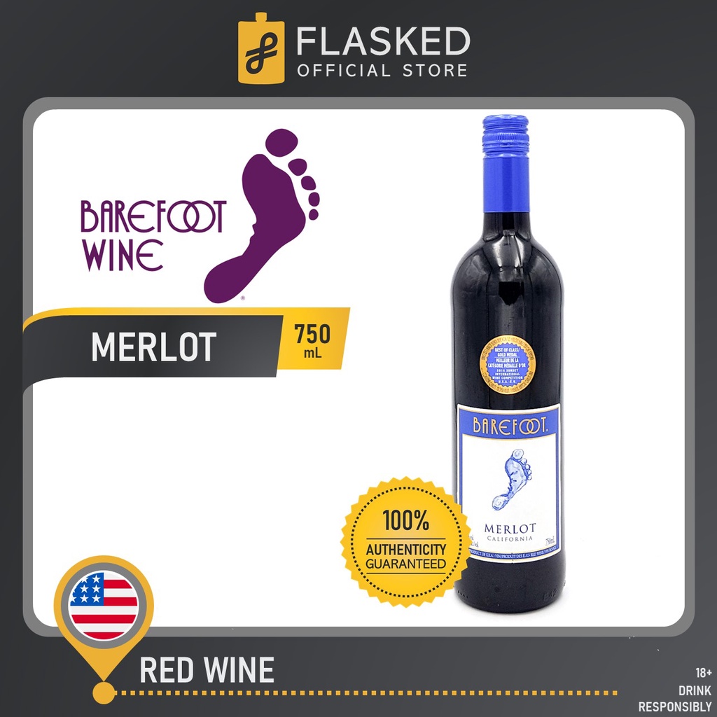 Barefoot Merlot California Red Wine 750mL | Shopee Philippines