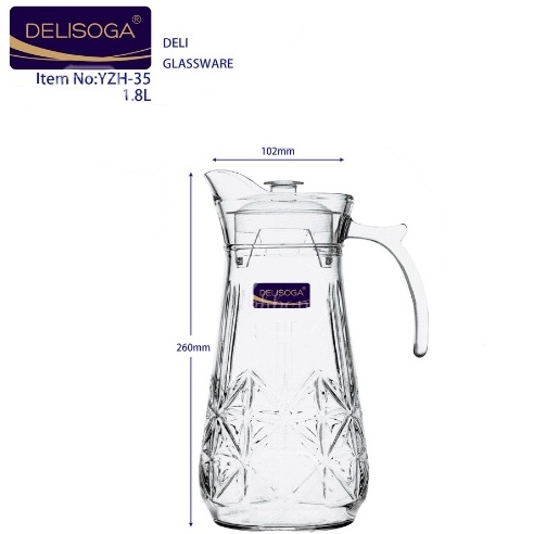 (1PC) DELISOGA 1800ml Large pitcher water glass jug for home using ...