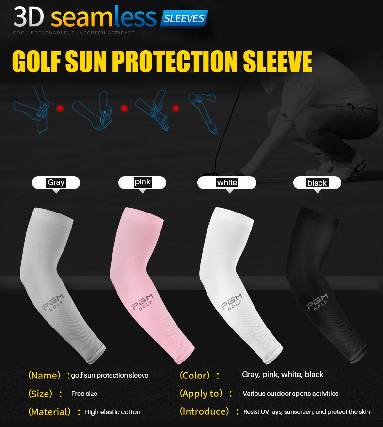 PGM Golf Arm Sleeve Sun Uv Protection Breathable Four Seasons Universal ...