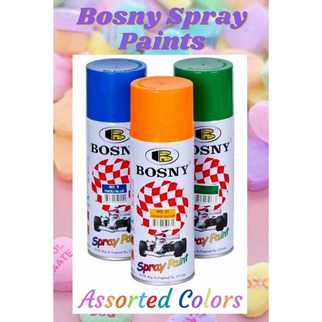 Bosny Spray Paints - Black White Other Colors Available - Red Blue ...