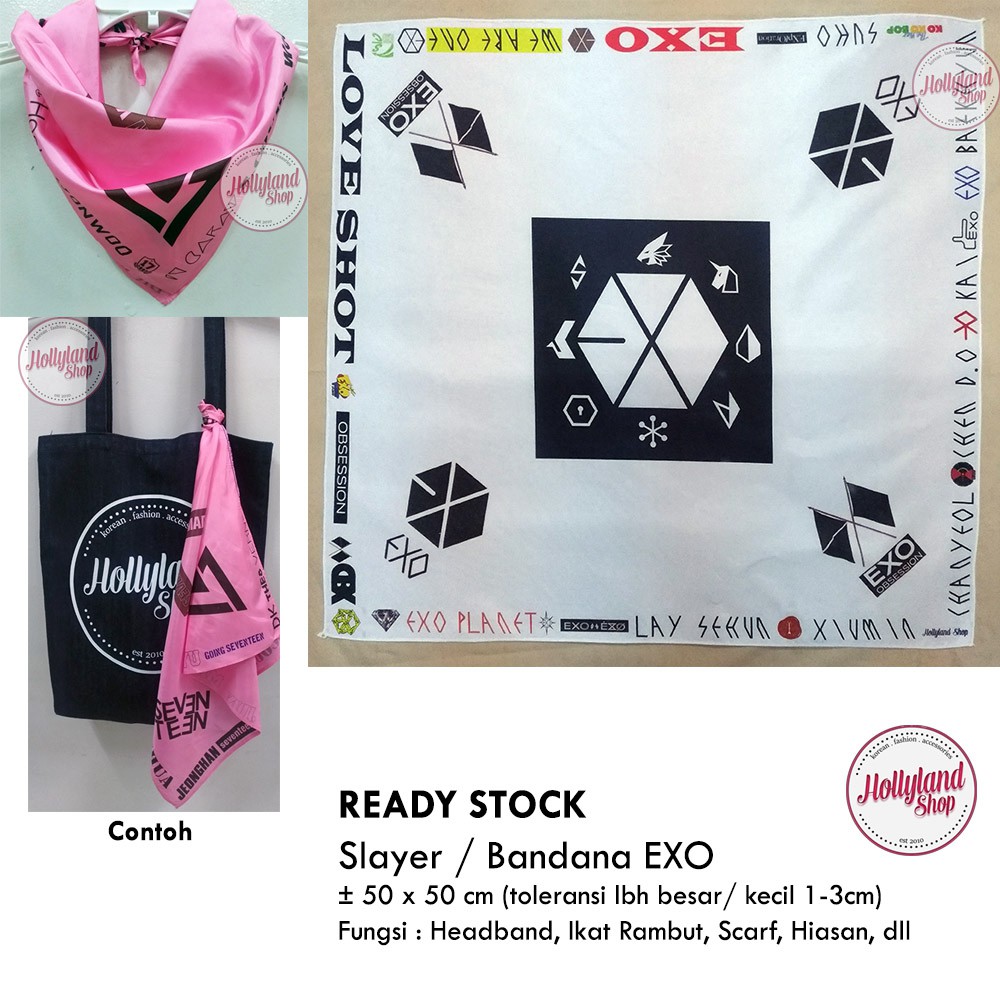 PUTIH Bandana / Slayer White - Kpop Motif BTS EXO NCT Dream NCT127 ...