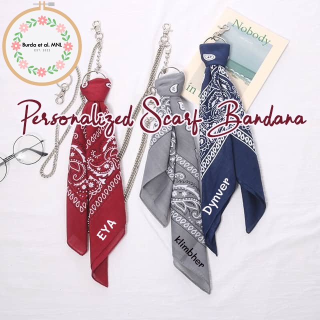 Burda MNL Personalized Scarf Bandana for Men and Women with Embroidered ...