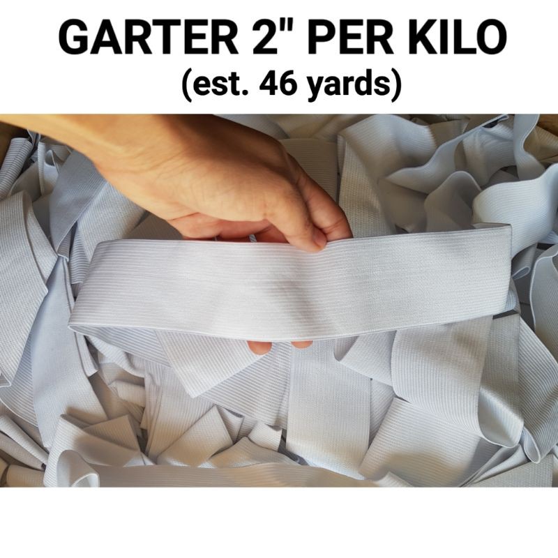 GARTER 2" WHITE per kilo (est. 46yards) | Shopee Philippines