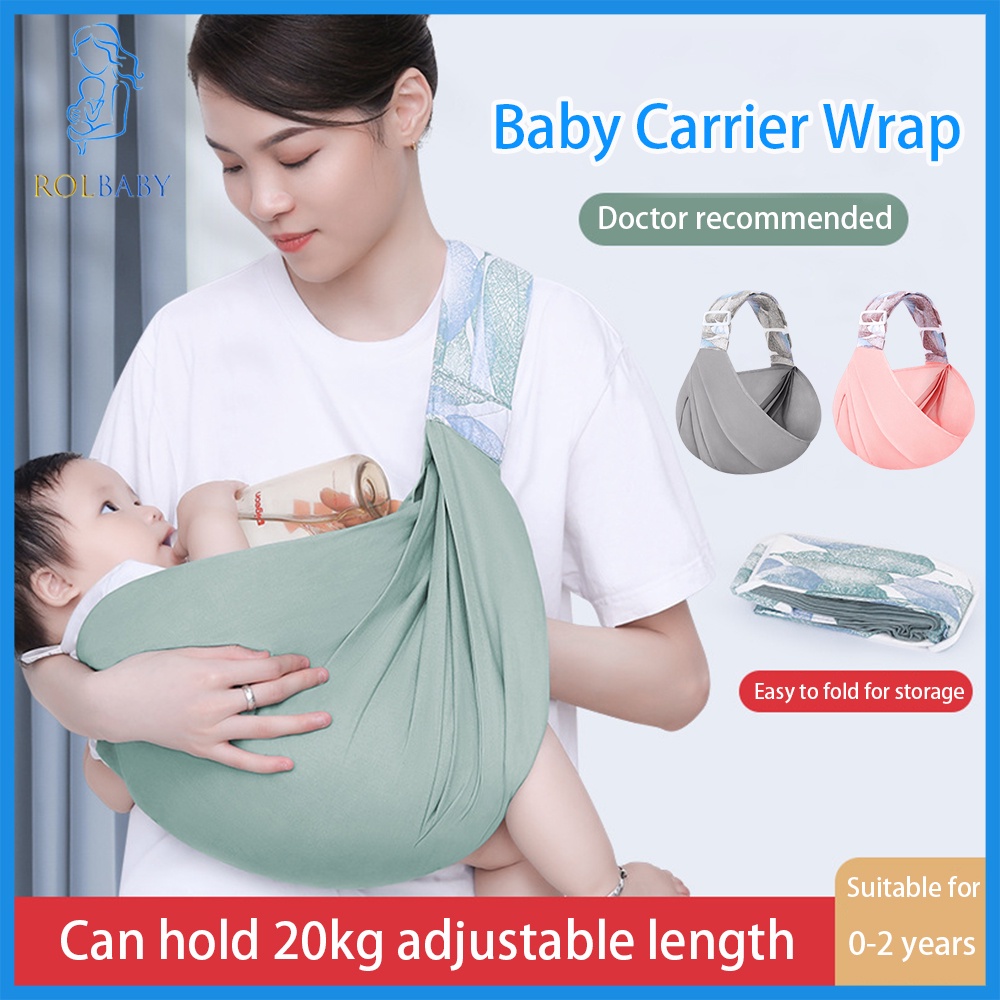 Rolbaby Baby Carrier Wrap for newborn adjustable length baby carrier ...