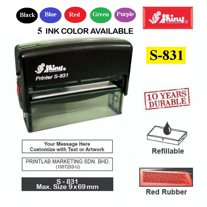 CUSTOMIZED Name / Cop Name Self Inking Stamp - Shiny S-310 & S-831 ...