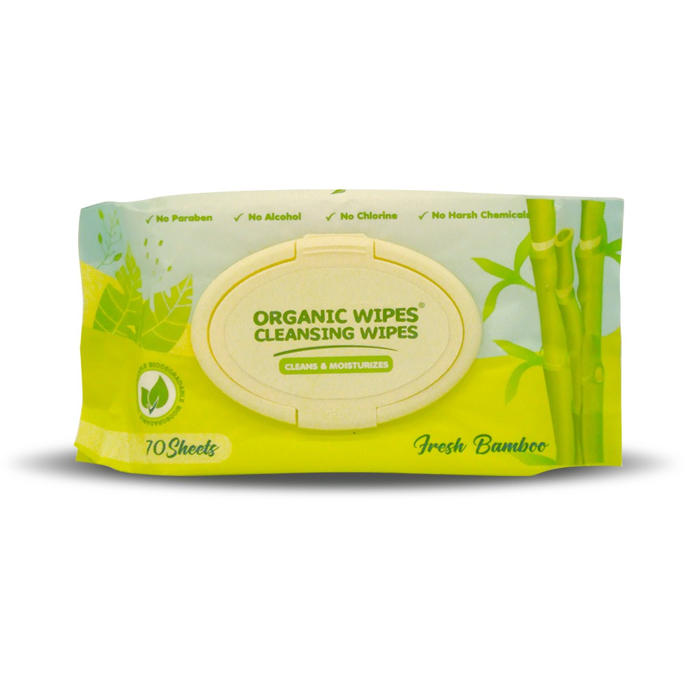 Organic Wipes Cleansing Wipes Fresh Bamboo 70s | Shopee Philippines