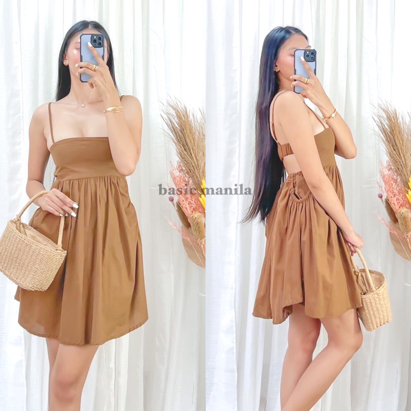 Ada String Adjustable Linen Dress by Basic Manila | Shopee Philippines