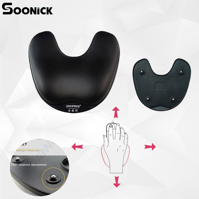 Memory Foam Mouse Wrist Rest Gaming Sliding Rotating Pad for Palm ...