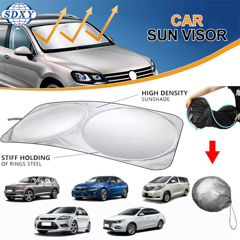 Car sun visor front windshield shading heat shield double circle ...