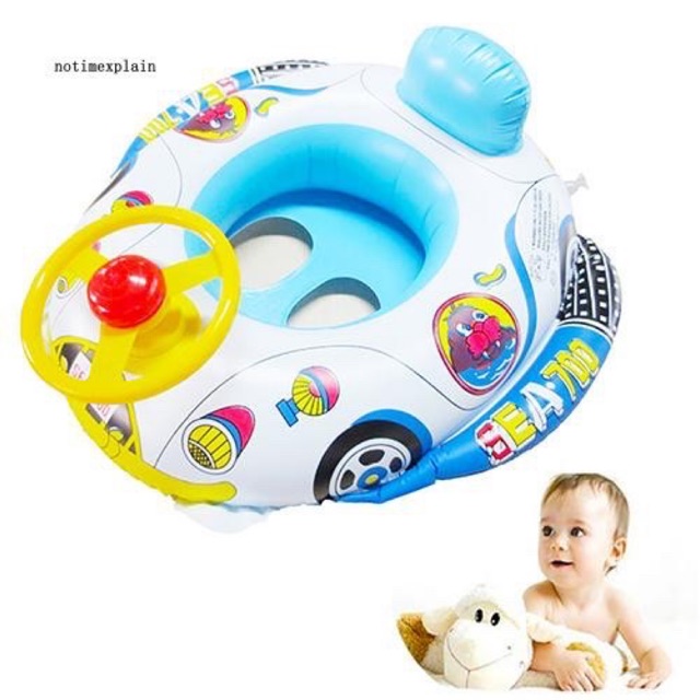 Baby Inflatable Swim Float Boat Infant Swimming Aid Trainer With Wheel ...