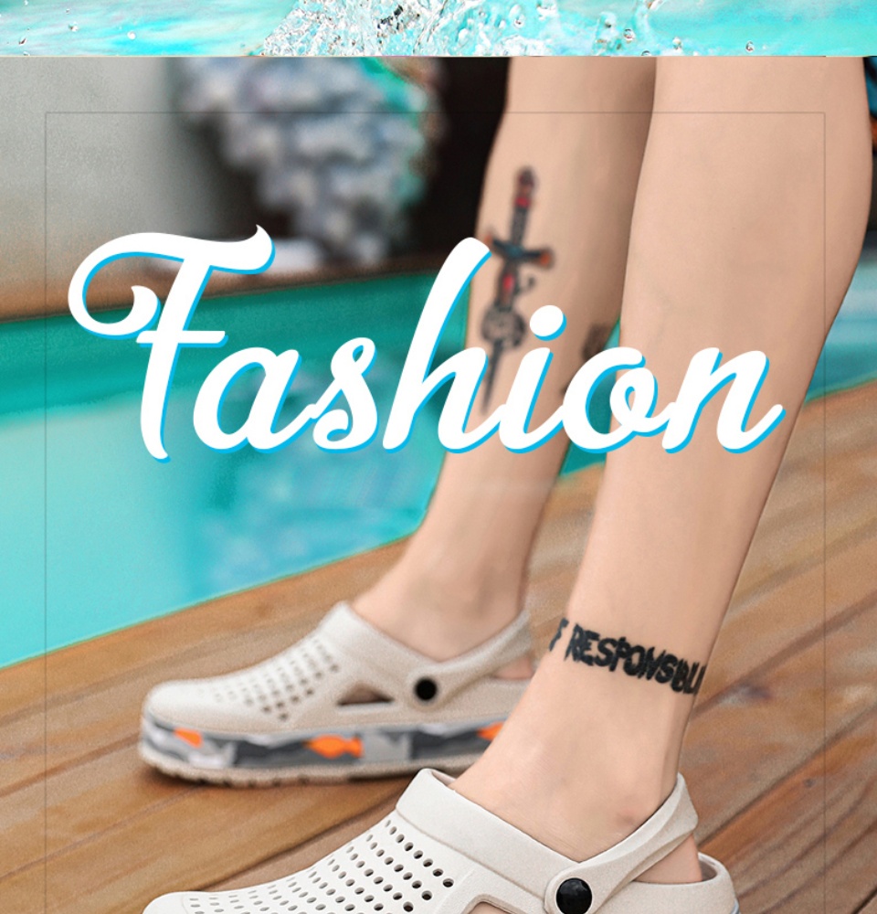 GUKOO Sandals for Men Slip on Garden Shoes Beach Shoes Flip Flops Beach ...
