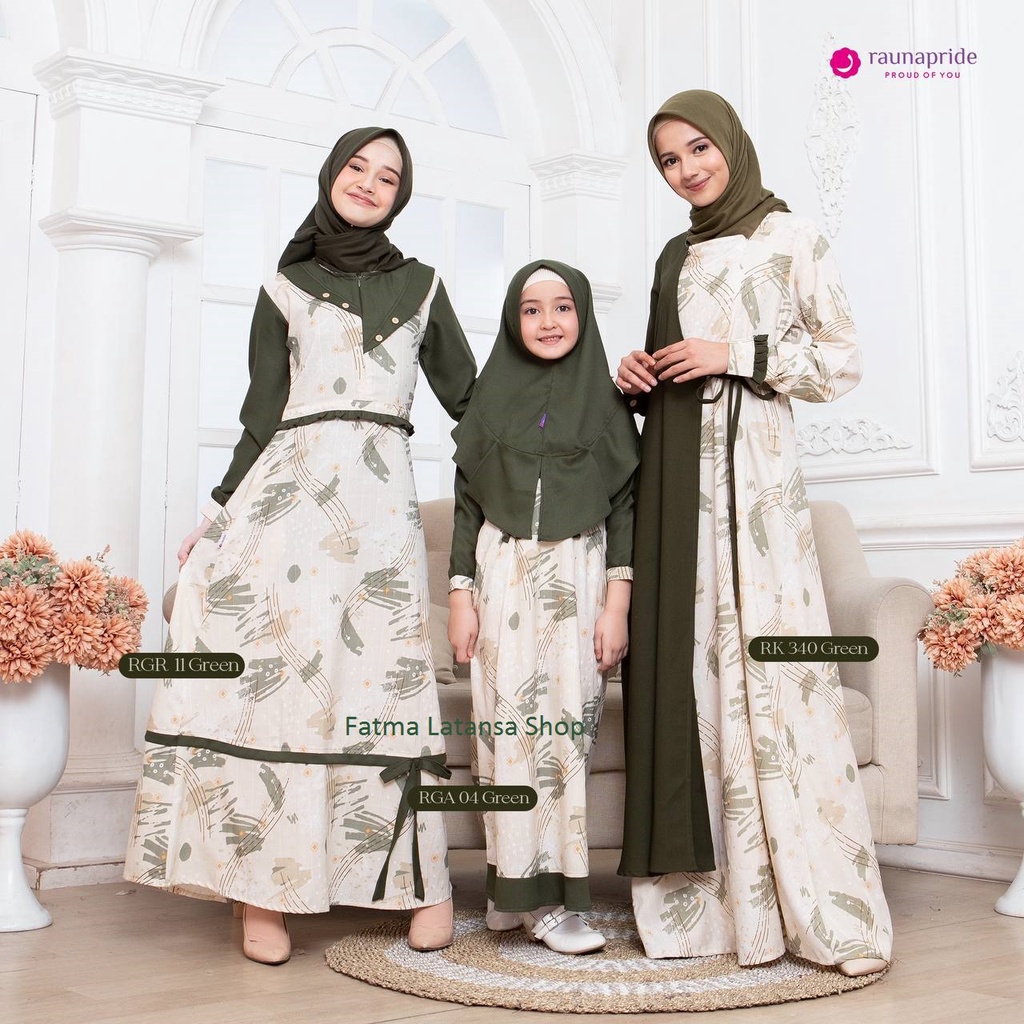 HIJAU Gamis couple rauna rk 340 rgr 11 rga 04 Green / women's dress ...