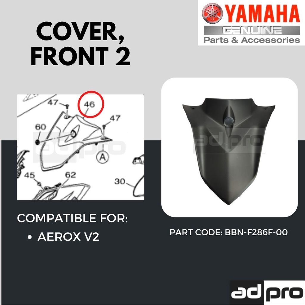 COVER, FRONT 2 FOR AEROX V2 (YAMAHA GENUINE PART) | Shopee Philippines