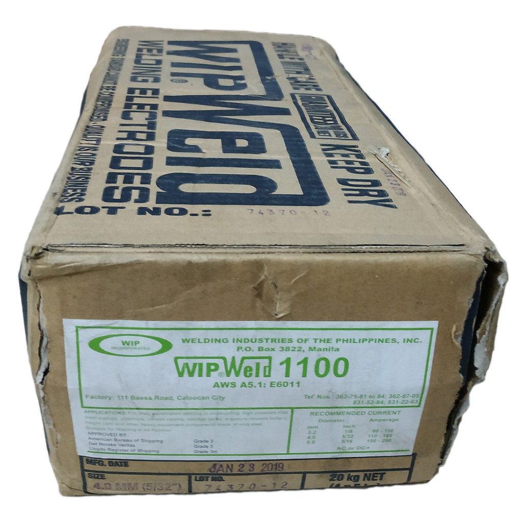 ( 1 KILO ) WIPWELD WELDING ROD WIP 1100 E6011 5/32" 4.0MM === 1 KILO ...