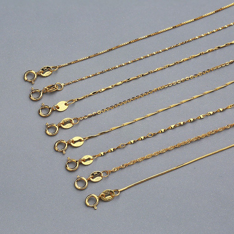 【In Stock】100% Real 925 sterling silver Gold Necklace Gold Plated ...