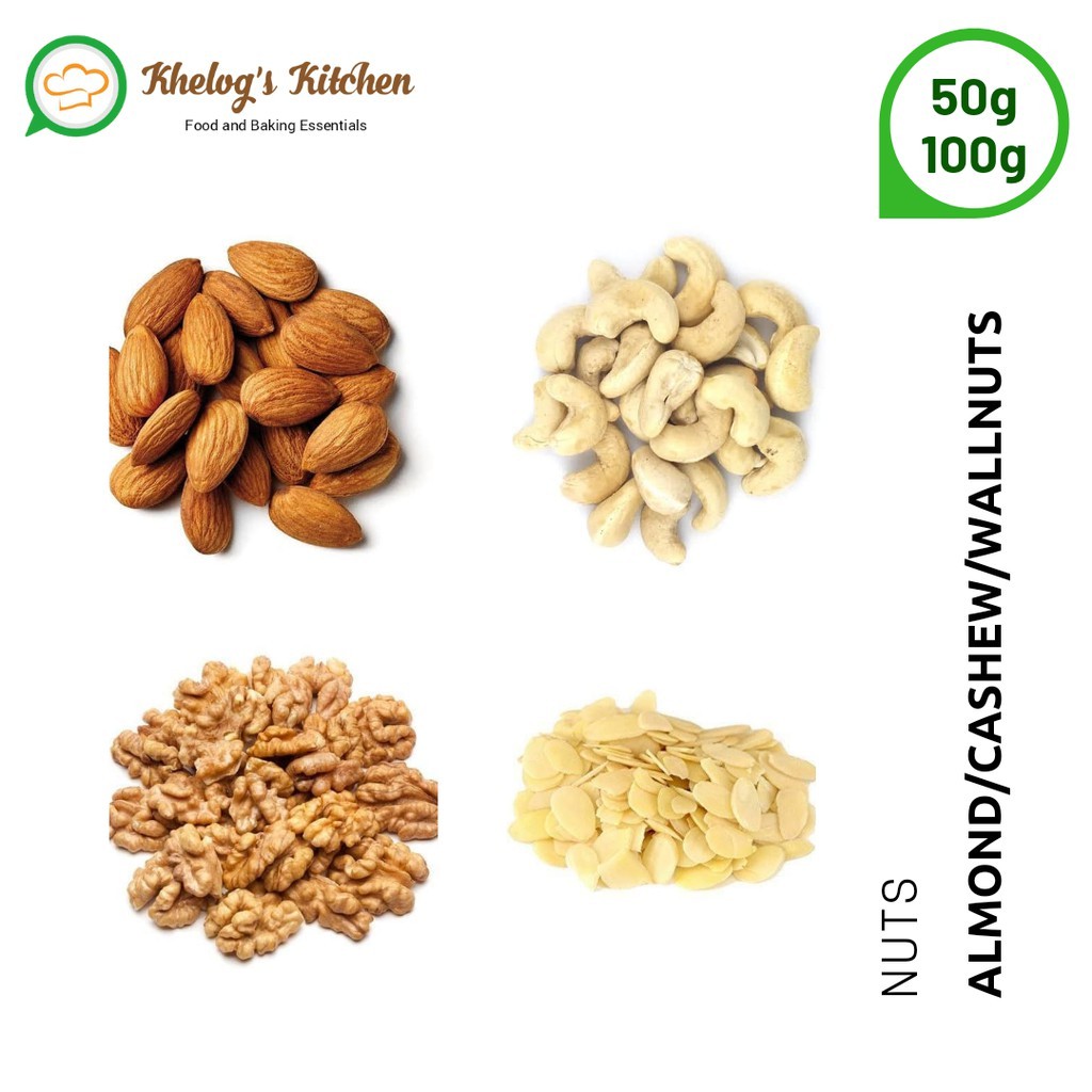 NUTS Cashew / Almond / Almond Slice / Walnuts (50g, 100g, 250g ...