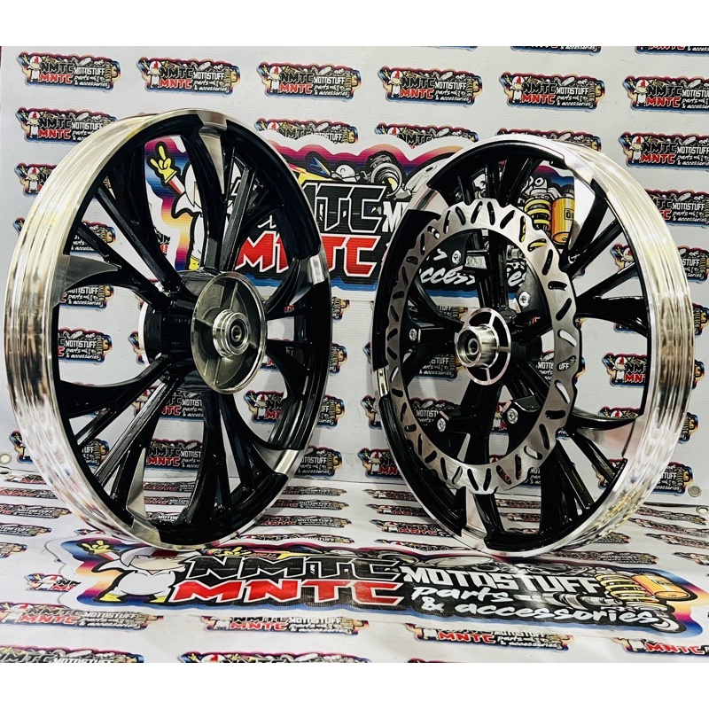 OKIMURA MAGS XRM110/125/WAVE100/125 F 1.40-17/ R 1.60-17 GOLD/WHITE ...