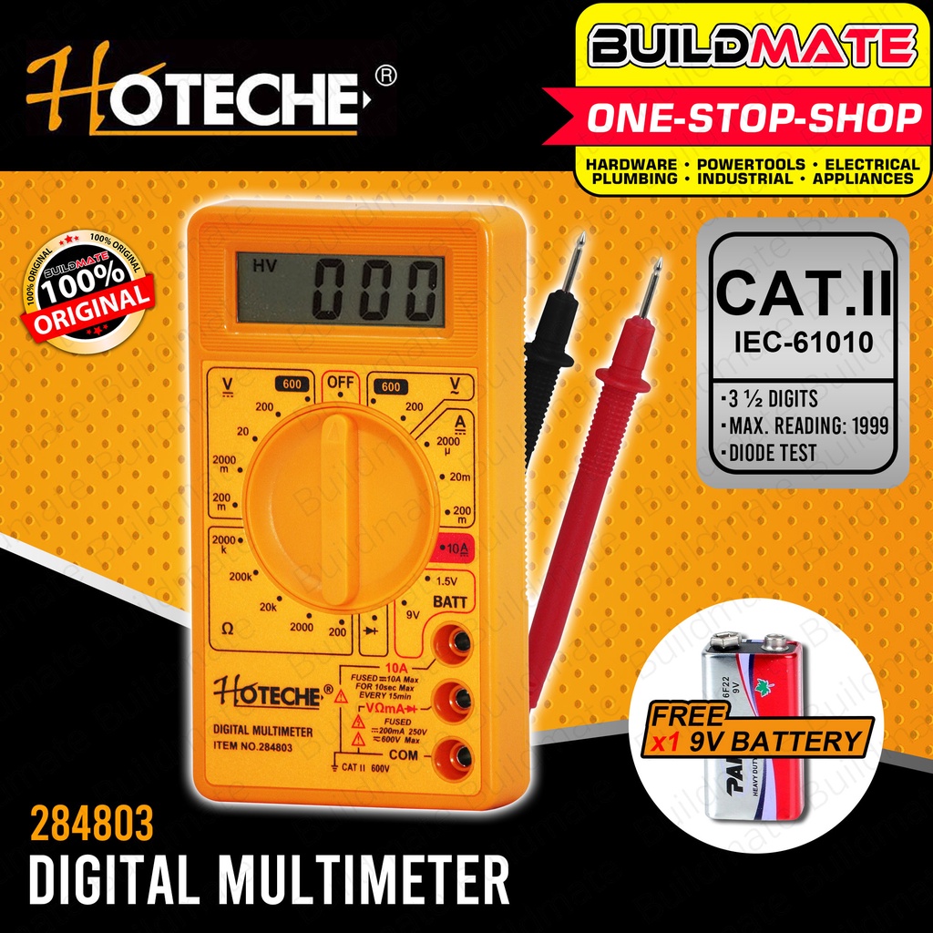 Hoteche Multimeter 500V HTC-284803 Free x1 9V Battery 100% ORIGINAL ...