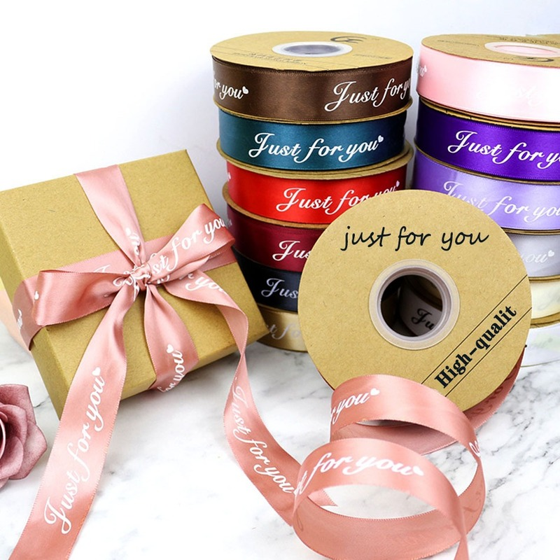 10M/Roll Just for You Silk Satin Ribbon Gift Bows for Crafts DIY Letter ...
