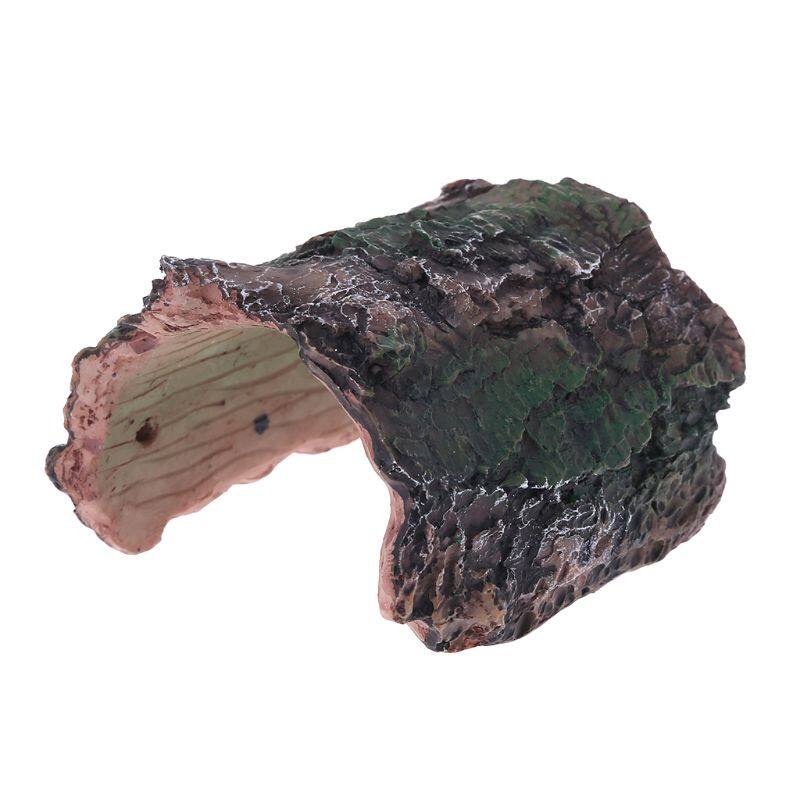 Reptile Vivarium Hiding Case Snake Gecko Dragon Half Log Hide Rock Tree ...