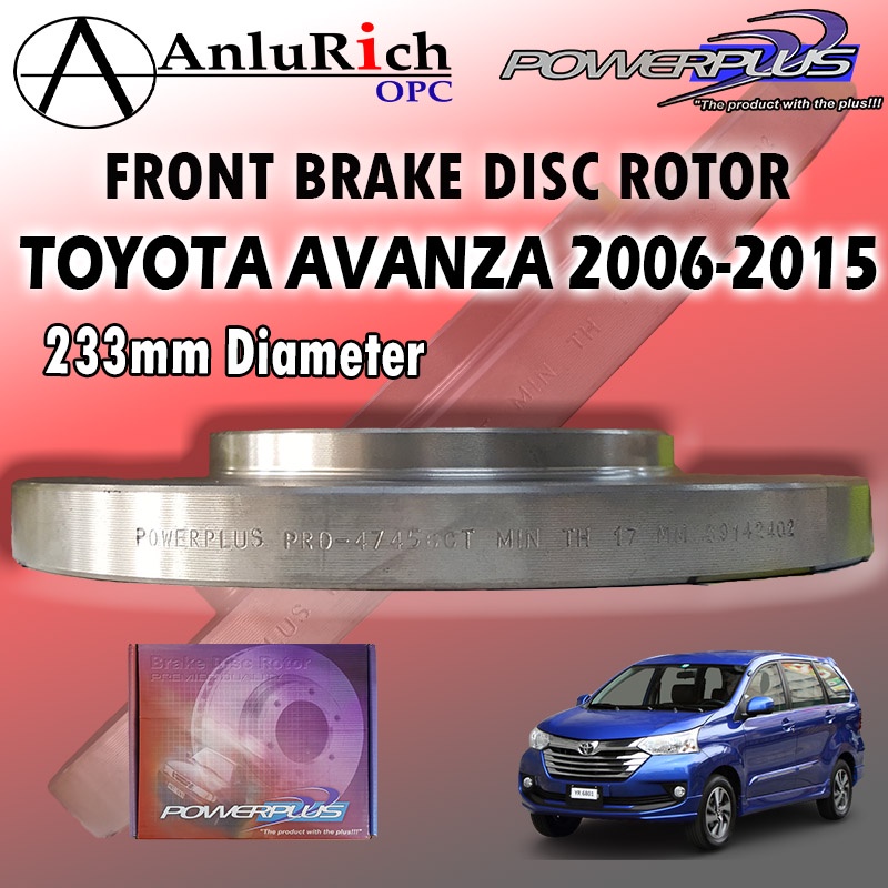 Front Brake Disc Rotor for Toyota Avanza 2006-2015 Powerplus PRD ...