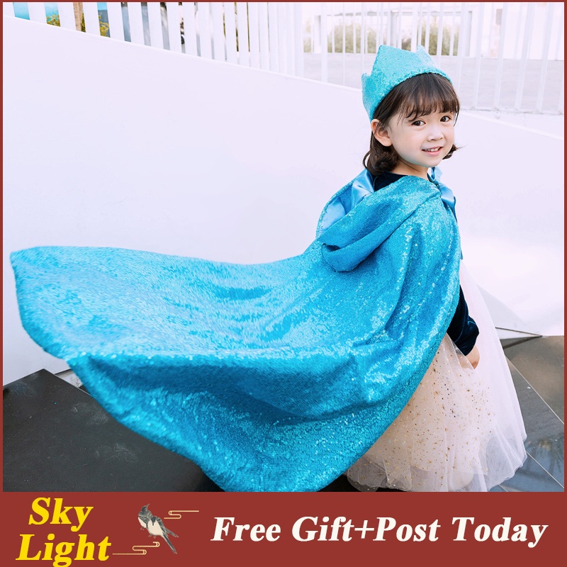 Frozen Girls Princess Cape Little Girls Cape Cloak Fairy Queen Elsa ...