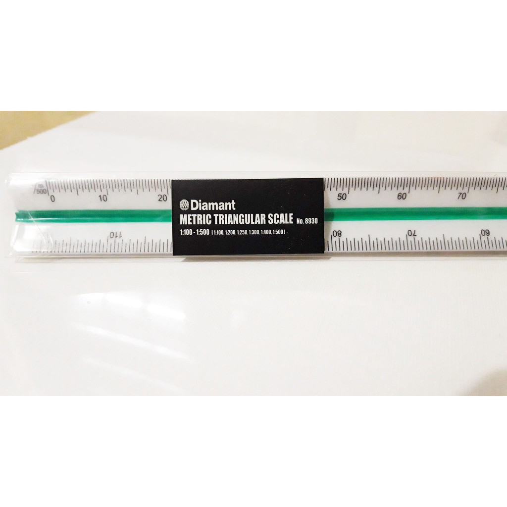 Metric Scale Triangular Scale Ruler 12 inches (1:100-1:500) and (1:100 ...