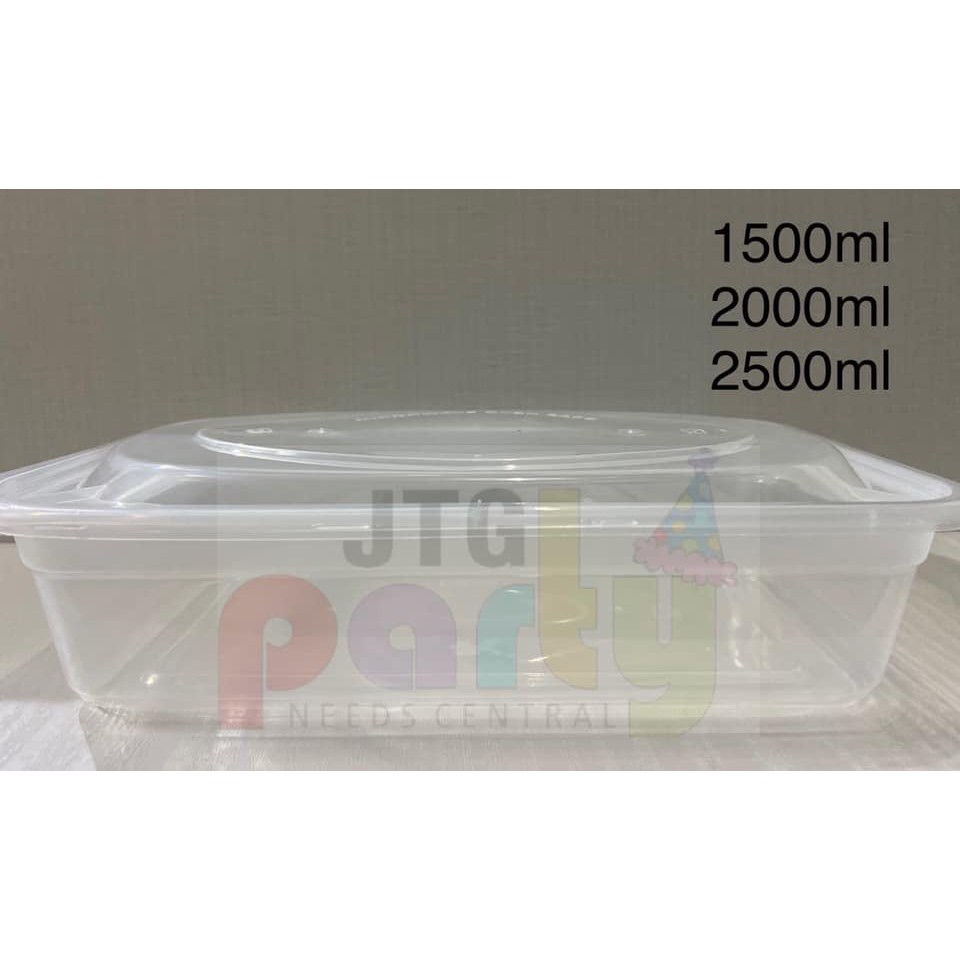 1500 mL | 2000mL | 2500mL - sold per box Rectangle Microwavable disposable plastic food ...