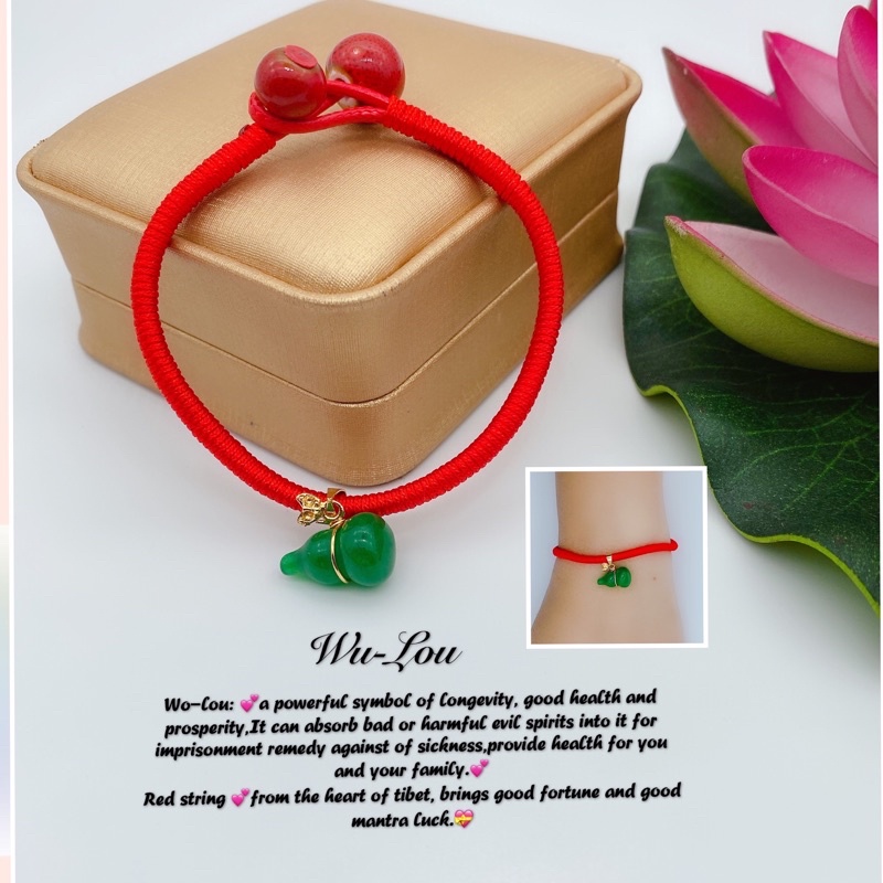 Lucky charm jade & red string bracelet (CBL) | Shopee Philippines