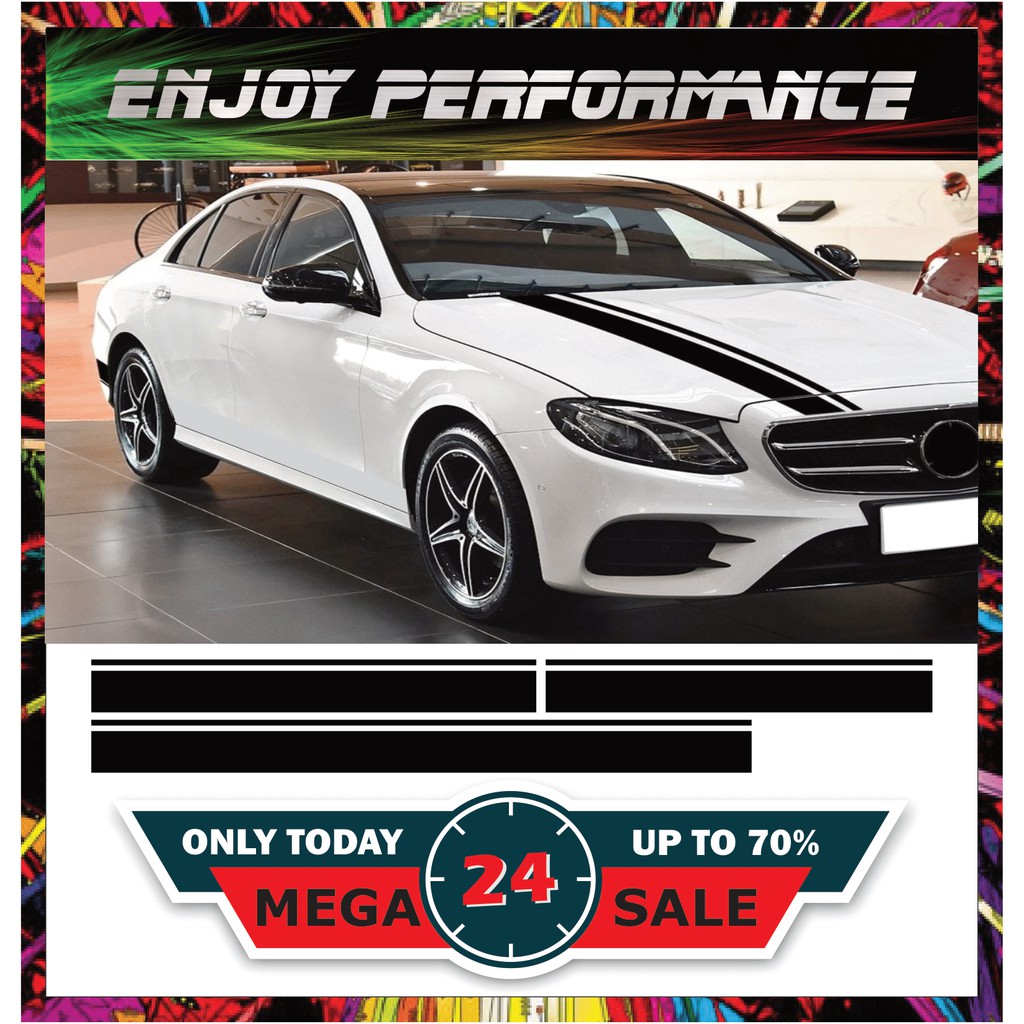 Body Sticker Stripe Lining Hood , Roof & Bonnet Car Sticker Cutting ...