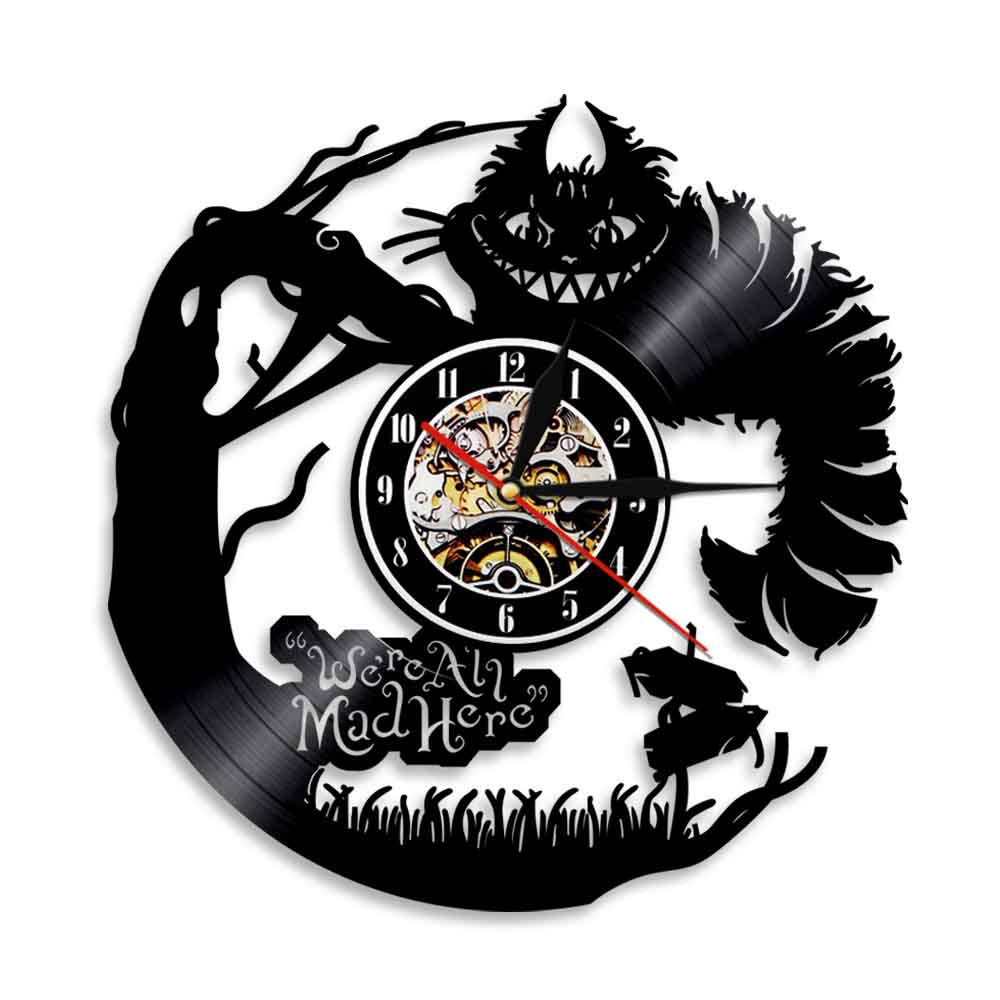 3d Animation Movie Vinyl Clock 12 Inch Alice in Wonderland Record Wall ...