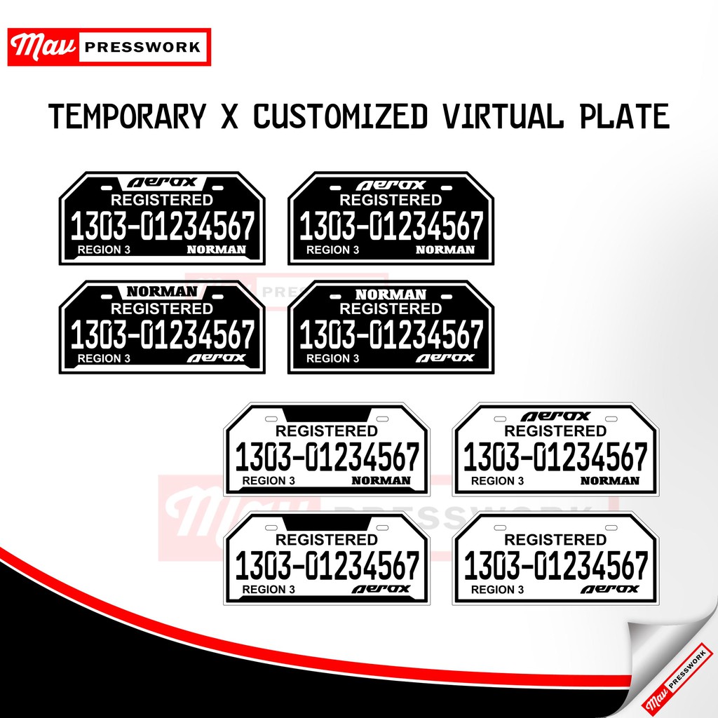 Customized Temporary / Virtual Plate Number (Acrylic Glass) | Shopee ...