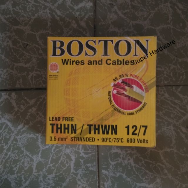 Boston / Roto Stranded THHN / THWN Wire 12/7 150m/box | Shopee Philippines