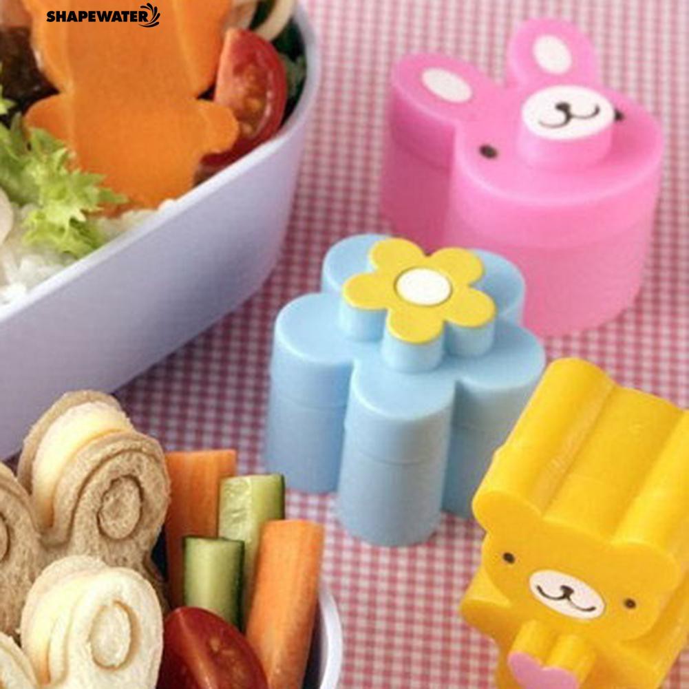 【buy 1 get freebies 2】3Pcs Rabbit Bear Flower Shape Bento Sandwich ...