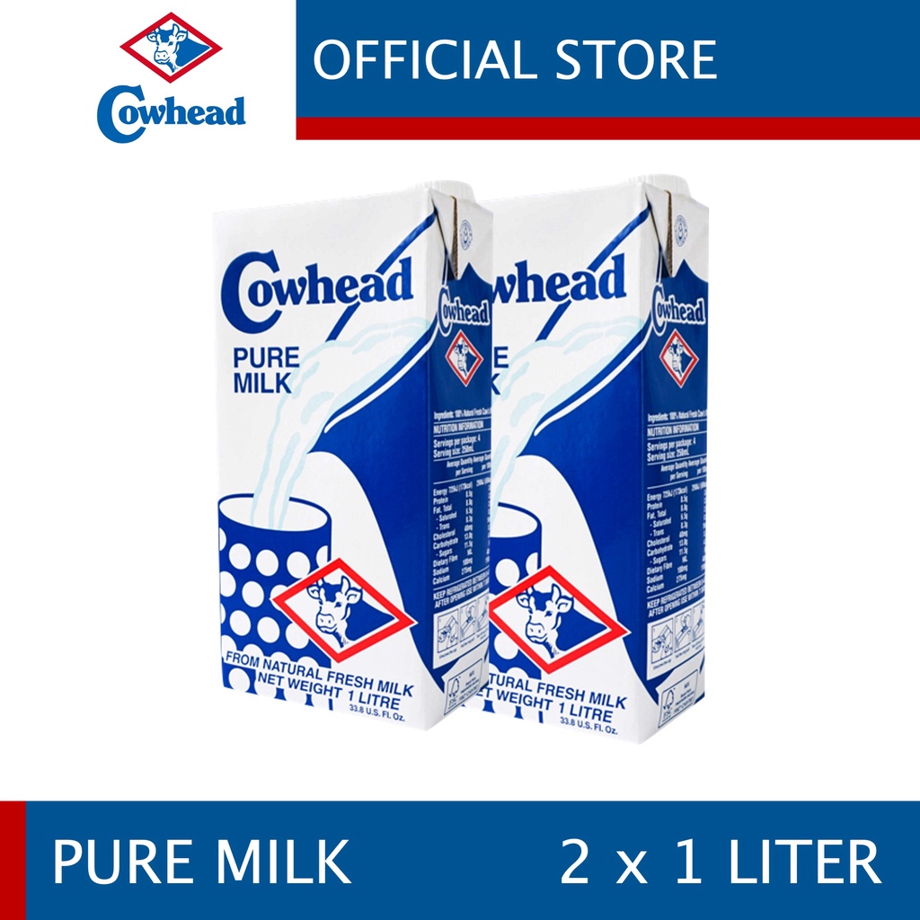 Cowhead Fresh Pure Milk 1L (Pack of 2) | Shopee Philippines