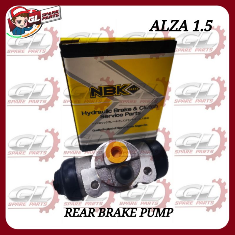 PERODUA ALZA 1.5 REAR BRAKE PUMP - REAR WHEEL CYLINDER (NBK) | Shopee ...