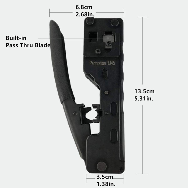 ZOERAX RJ45 Pass Through Crimp Tool Cat6 Cat7 LAN Ethernet Cable ...