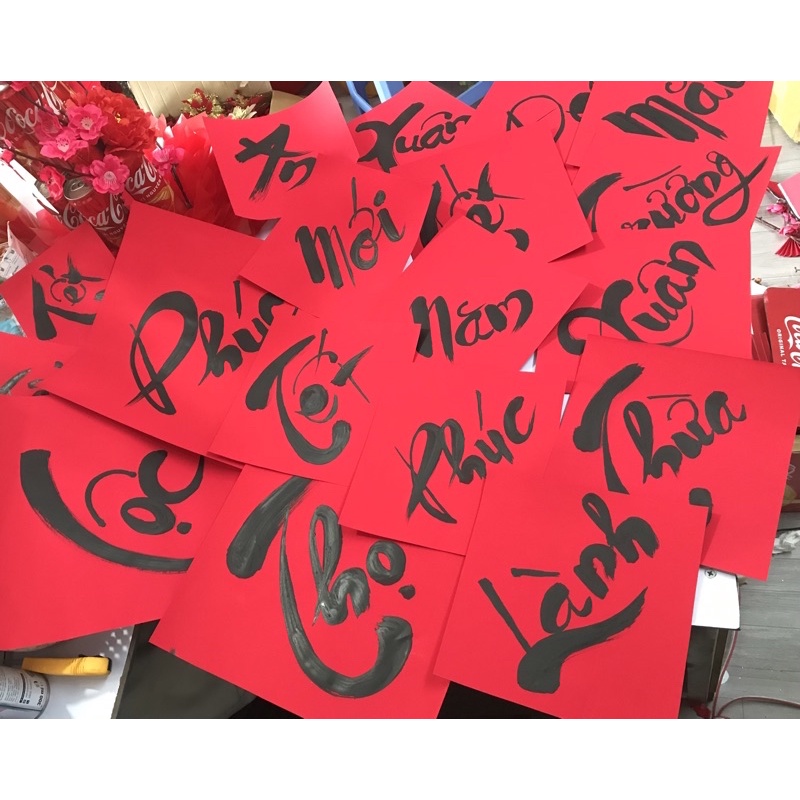 Red Velvet Calligraphy, Tet Letters, Xuan Handwriting Home decor ...