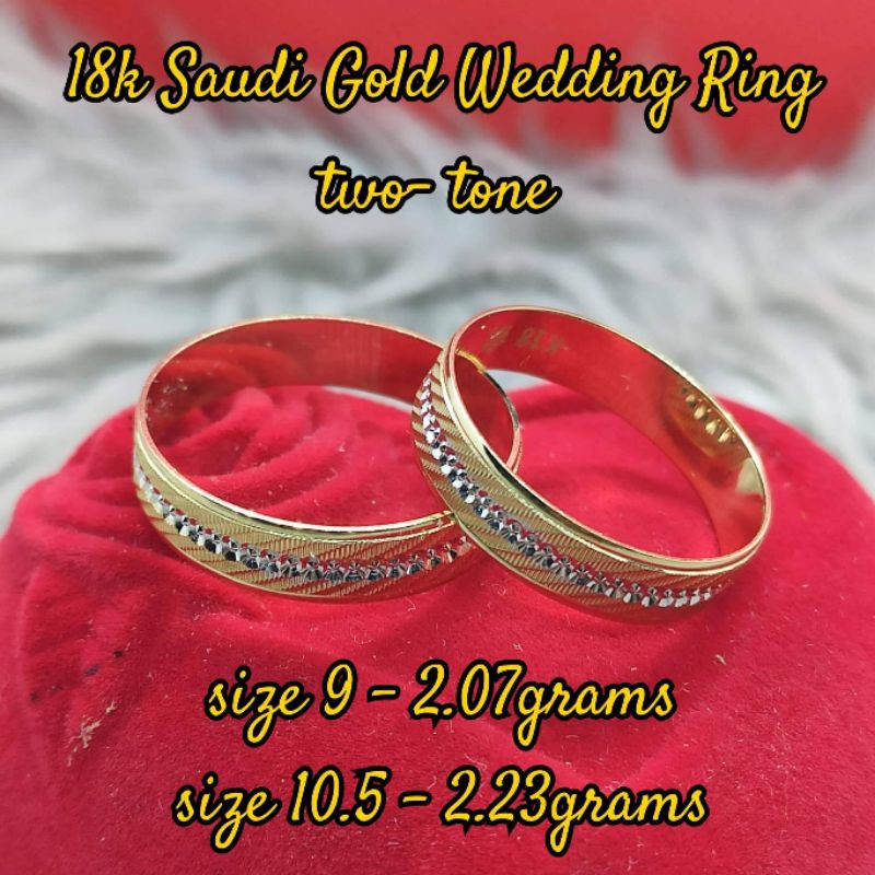 ️COD 18K SAUDI GOLD WEDDING RING TWO TONE | Shopee Philippines