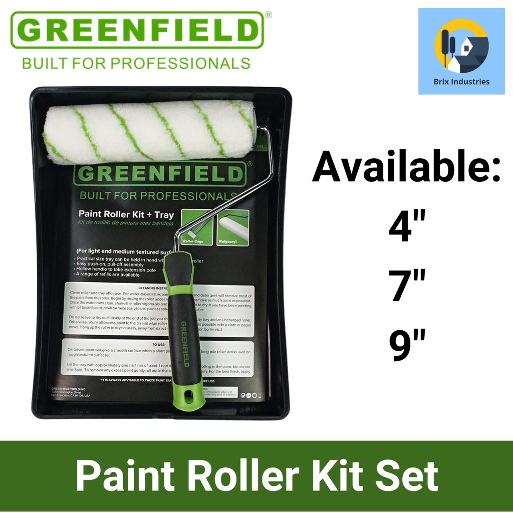 Greenfield Paint Roller Kit and Tray Set 4, 7 or 9 inches Heavy Duty ...