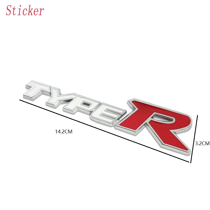 3D Metal TYPER Logo Car Fender Side Emblem Badge Decal Rear Bumper ...