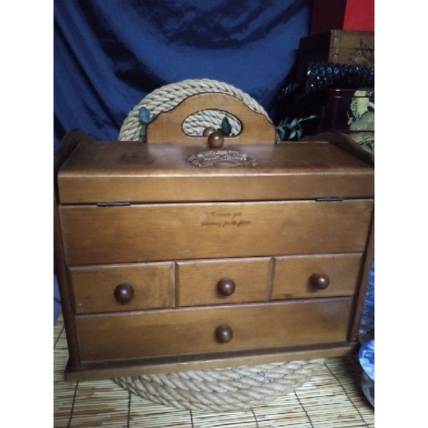 SOLID WOOD BOX WITH DRAWER AND HANDLE | Shopee Philippines