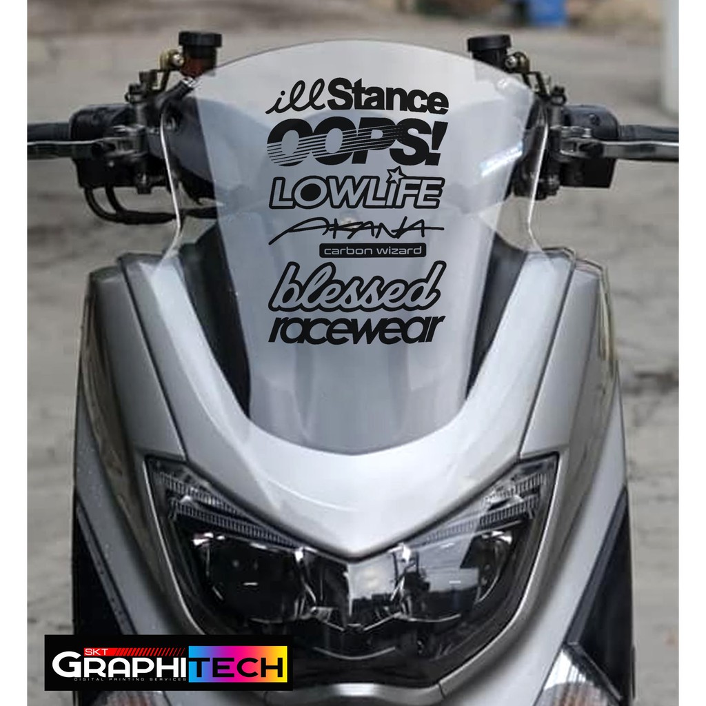 CUSTOMIZED STICKERS SET FOR MOTORCYCLE WINSHIELD - DESIGN 4 | Shopee ...