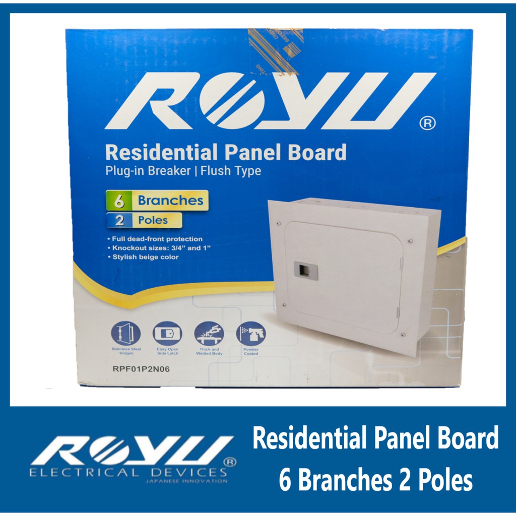 Royu Residential Panel Board 6 Branches 2 Poles Original | Shopee ...