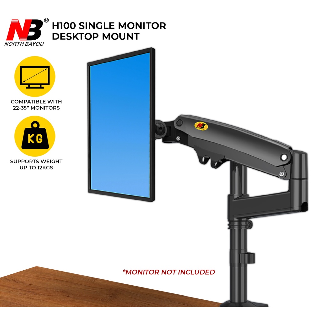 North Bayou NB H100 Monitor Desk Mount Long Arm for 22''-35''Monitors ...
